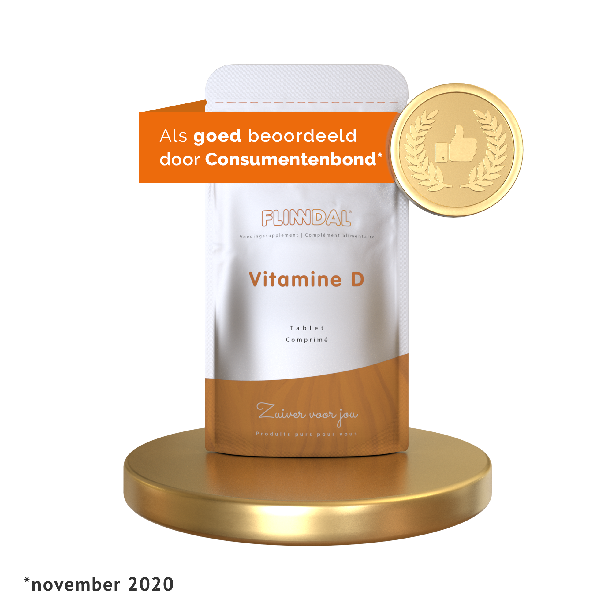 Vitamine D tabletten bestellen? 200% ADH Vitamine D3 - Flinndal